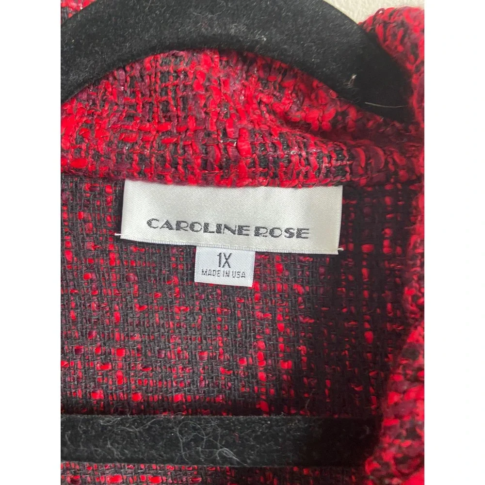 Caroline Rose | Jackets & Coats | Caroline Rose Red Black Tweed Wool ...